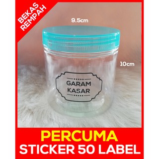 BEKAS REMPAH RATUS SET (8 BOTOL) SAIZ 9.5x10cm PERCUMA STICKER LABEL 50 ...