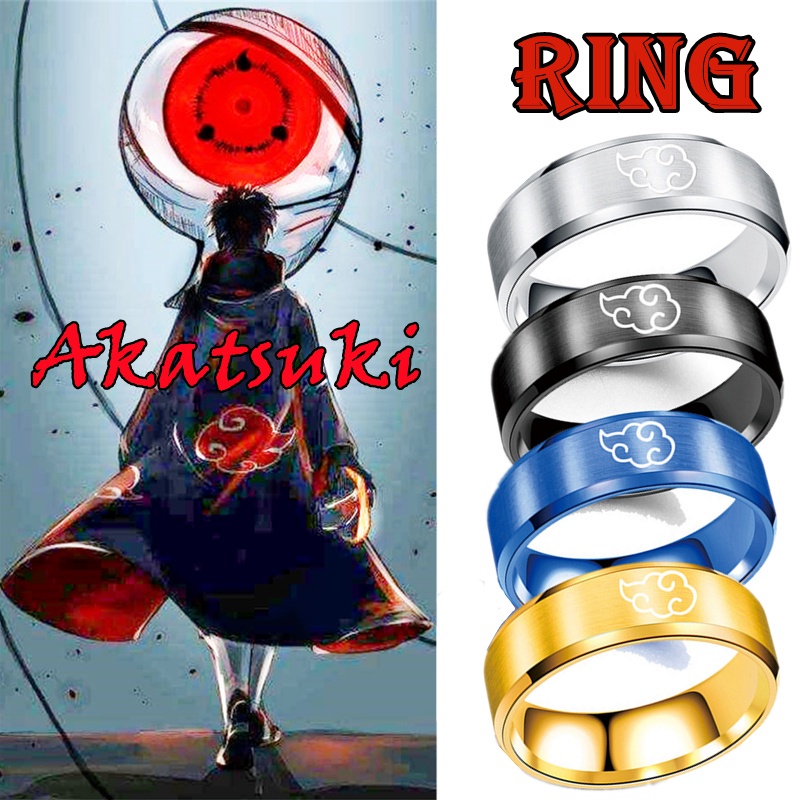 New Ninja Naruto Akatsuki Member Ring Cloud Logo Ring Cosplay Stage ...