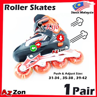 Kasut Roda Adjustable Inline Roller Skating Shoe LED Flash Light Skate ...