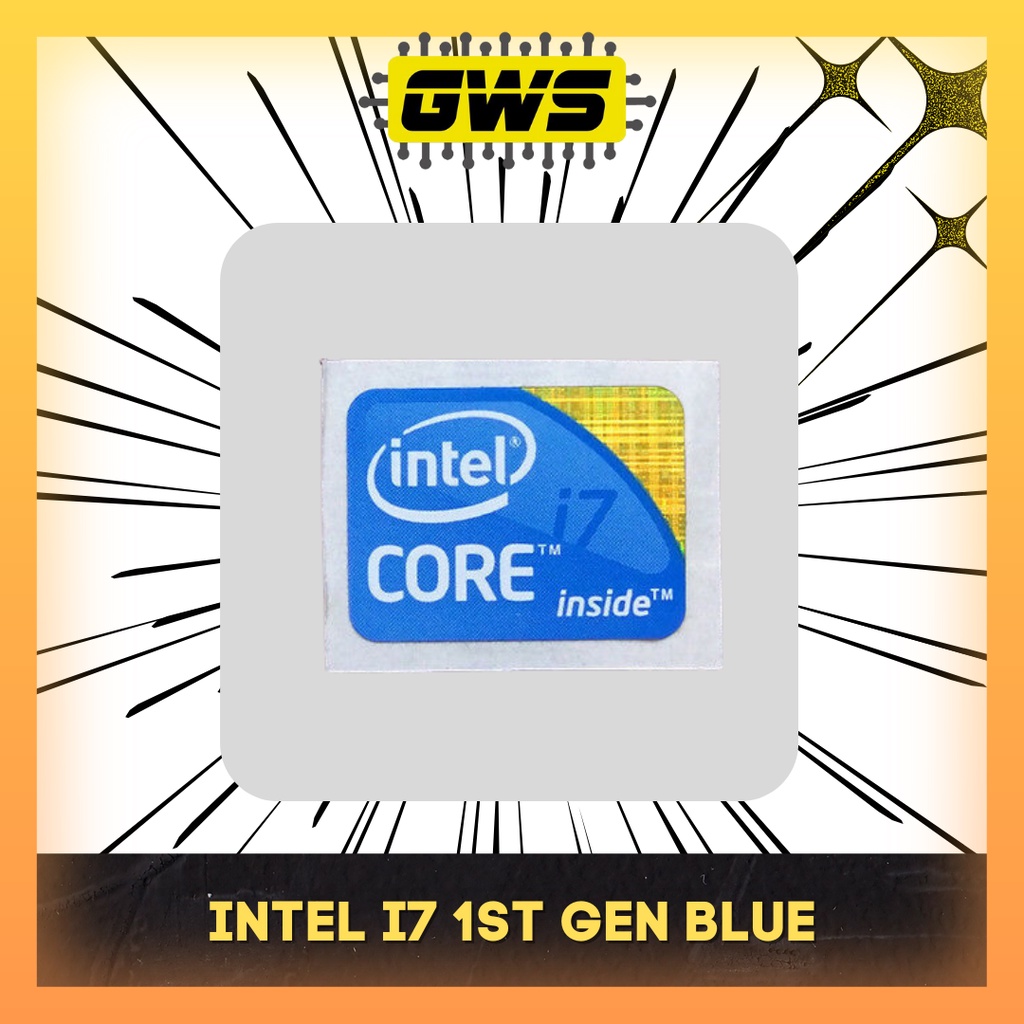 Original Intel I7 1ST GEN BLUE Logo Stickers for Laptop/Desktop ...