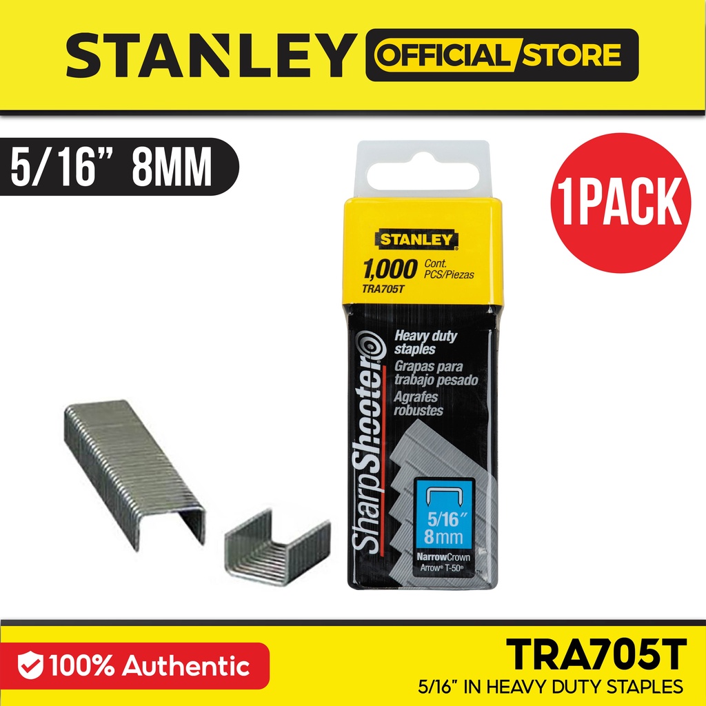 STANLEY TRA705T Heavy Duty Staples ( 5/16" / 8mm / 1000 Pcs / Pack ...
