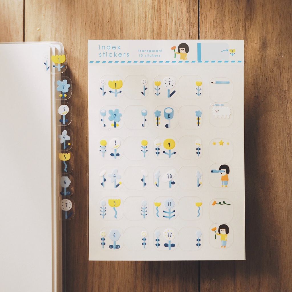 Yohand Studio Flower Transparent Index Sticker | Decorative Index ...