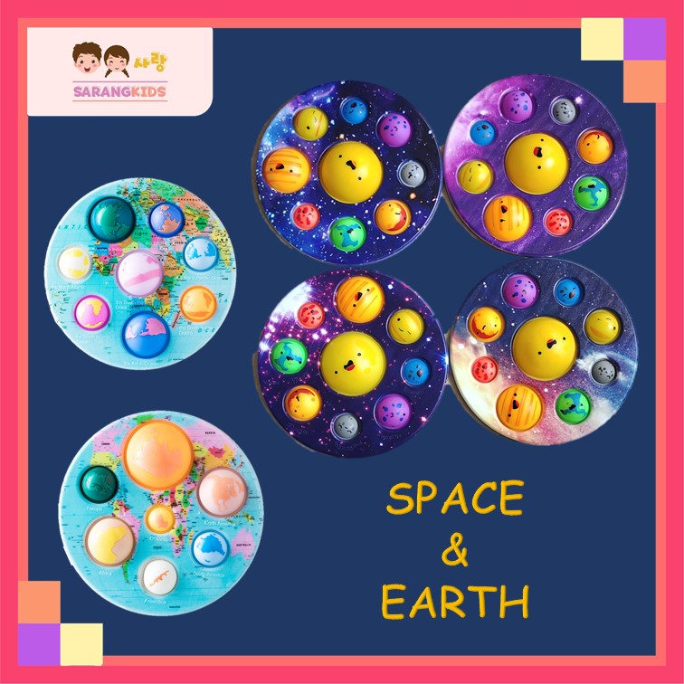 Kids Bubble Push Pop it Space Planet Ocean Earth Map Sensory Stress ...