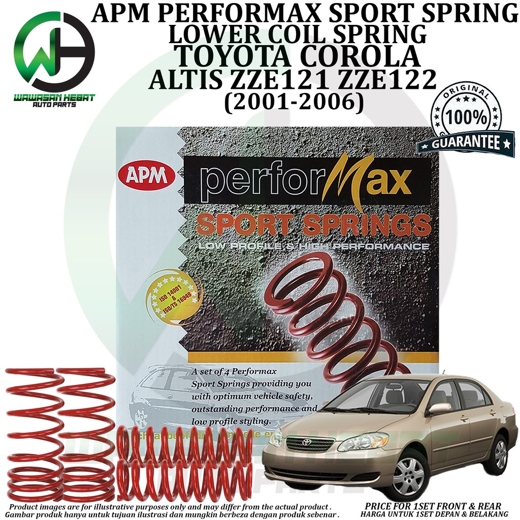 Toyota Corolla Altis ZZE121 , ZZE122 Lower Coil Spring , Sport Spring ...