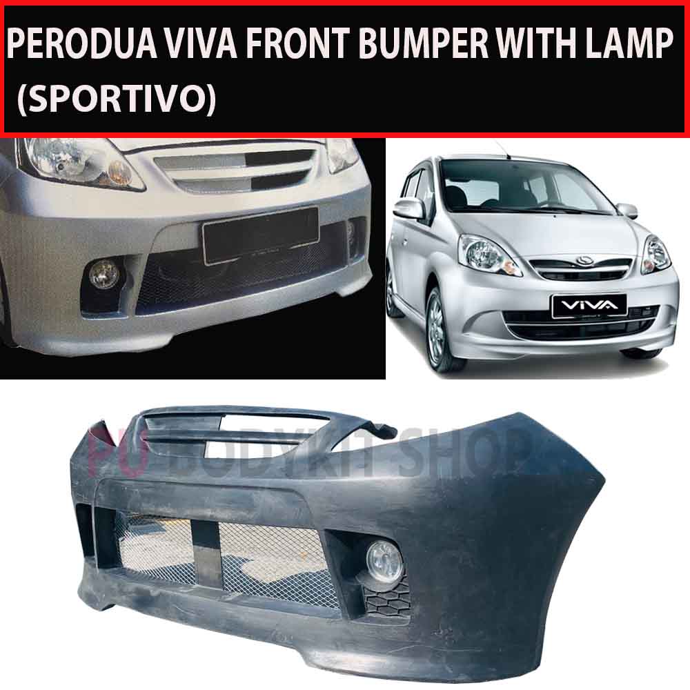 PERODUA VIVA FRONT BUMPER WITH LAMP (SPORTIVO) (PU) | Shopee Malaysia