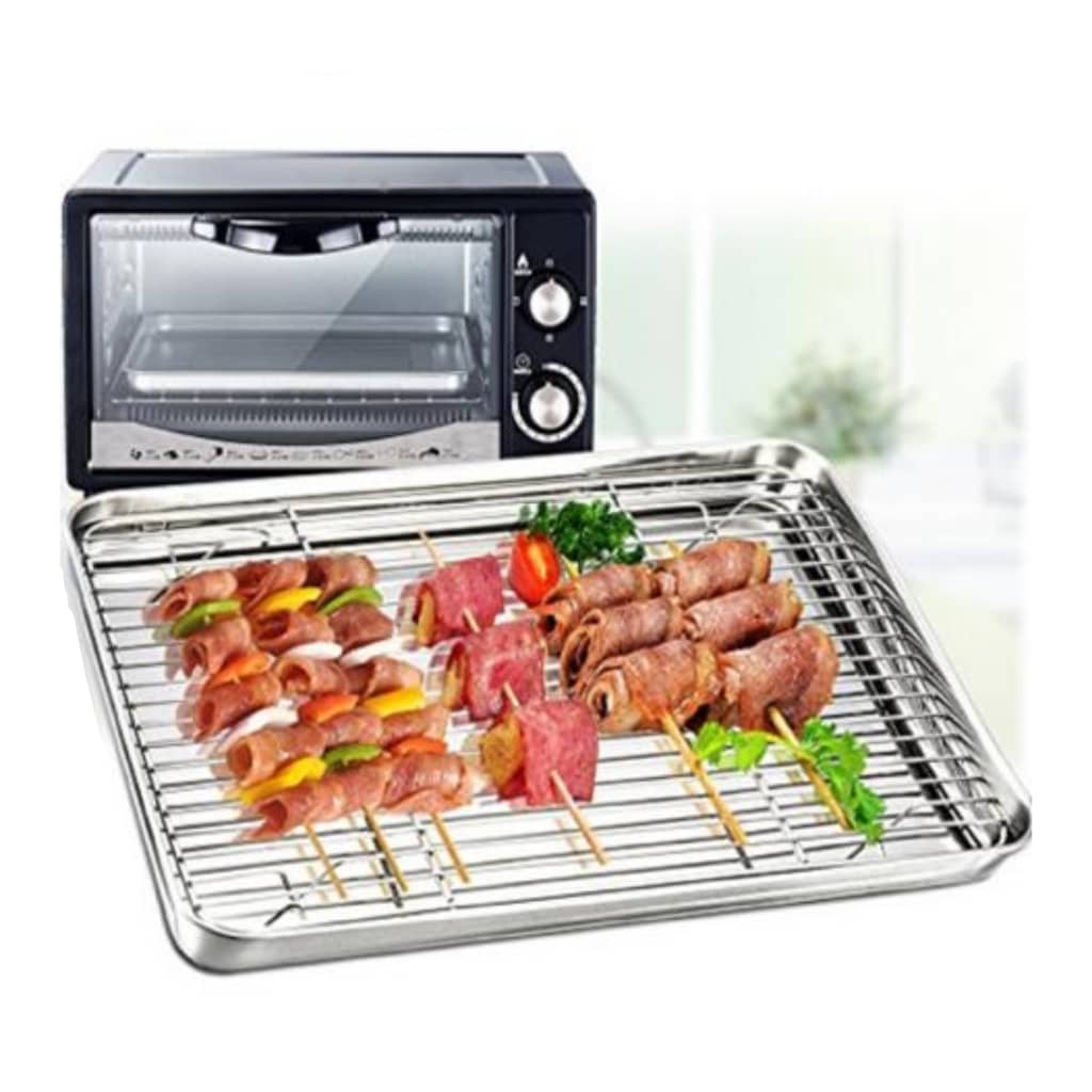 RECTANGLE STAINLESS STEEL BAKING SERVING TRAY & RACK | Shopee Malaysia