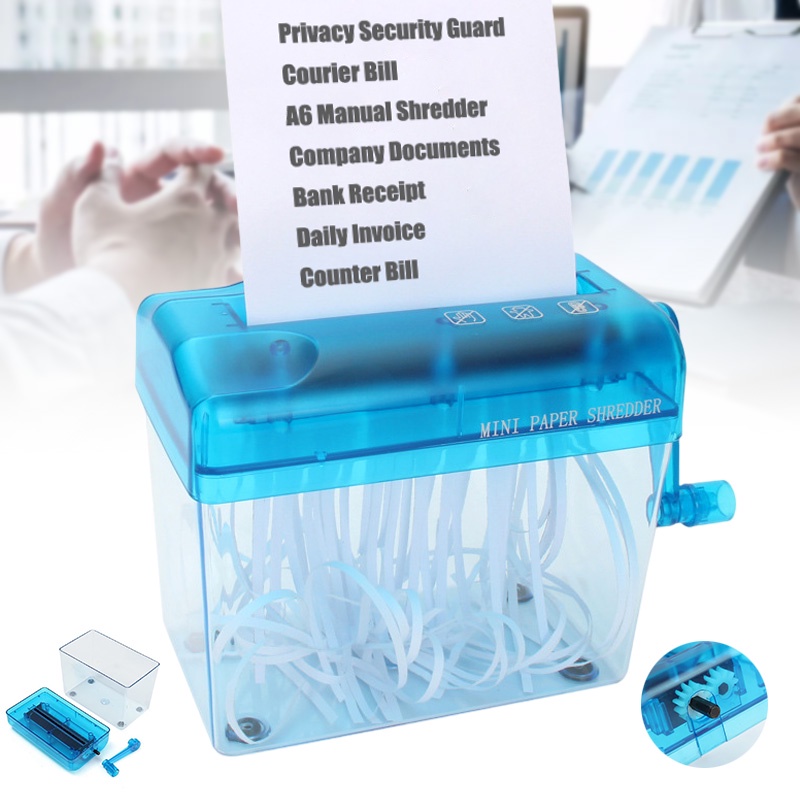 Mini Paper Shredder Manual Paper Cut Manual Shredder Portable for ...