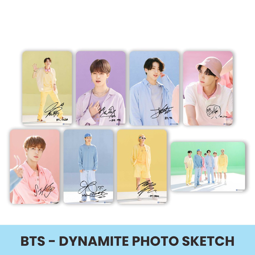 Kpop BTS Dynamite Photocard Sketch (TTD All Member) | Shopee Malaysia