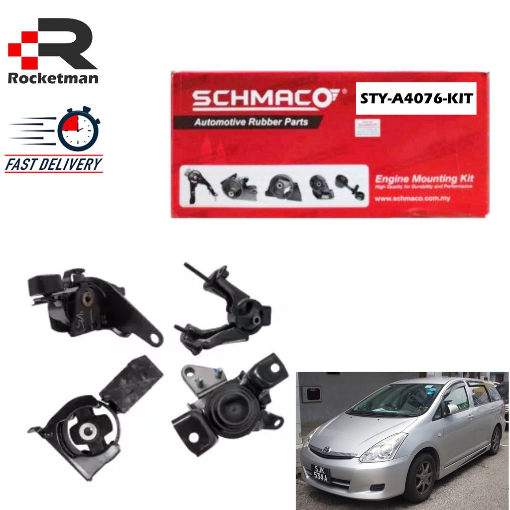SCHMACO ENGINE MOUNTING SET TOYOTA WISH 1.8 2.0 ZNE10 ANE10 2003-2009 ...
