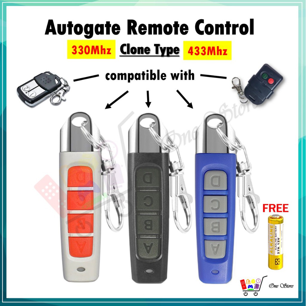 Clone and Copy Type Remote Control 4 Button AutoGate Garage Door Remote ...