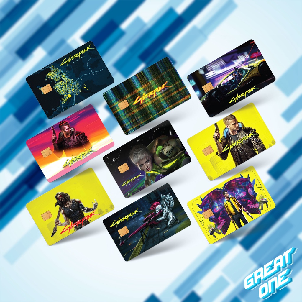 CyberPunk ATM Bank Sticker Card Cover Access Touch n Go Skin Bank Debit ...