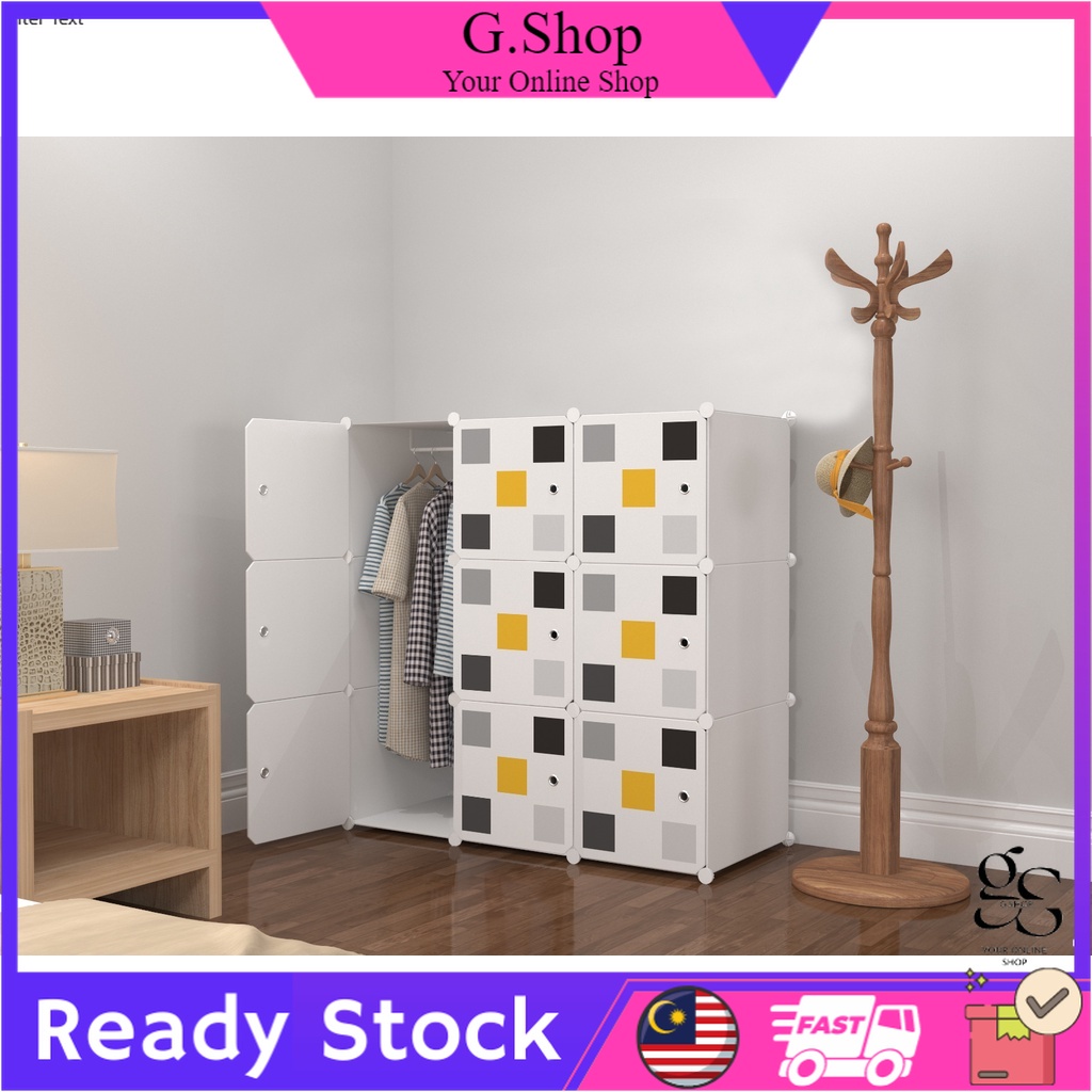 G.Shop Ready Stock-CHECKER WHITE 9C Almari Karton DIY Children Cartoon ...