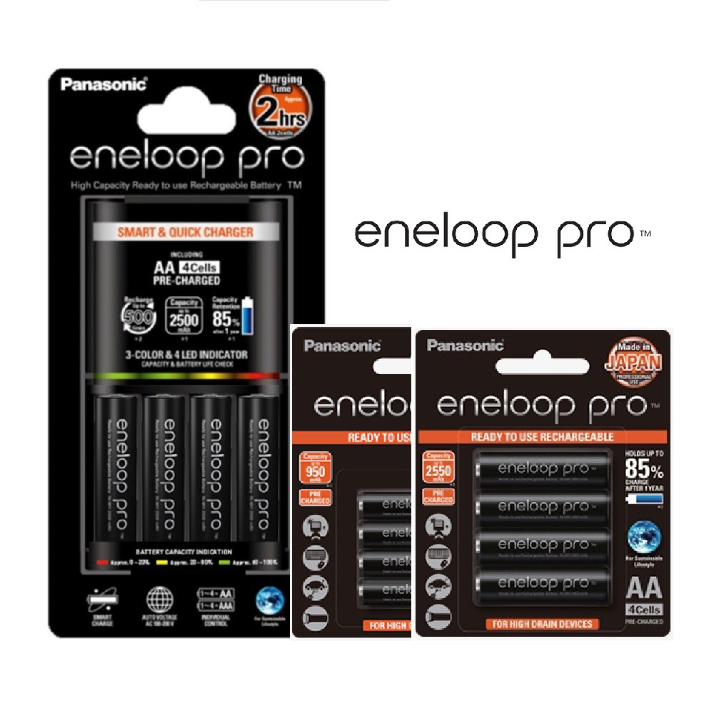 Panasonic Eneloop Battery Pro Smart 2 Hour Quick Charger 4 Cell Aa