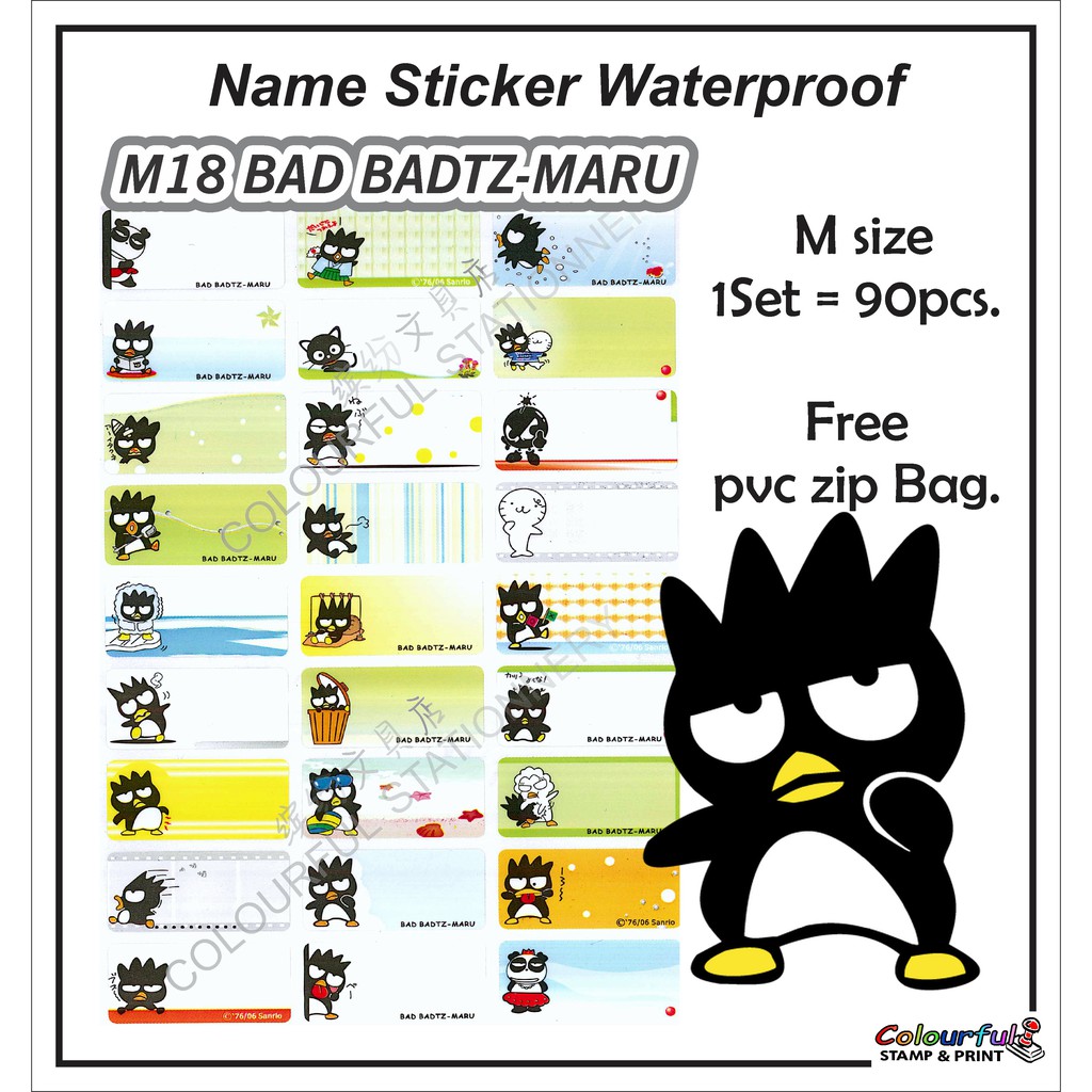 NAME STICKER BAD BADTZ-MARU (WATERPROOF) (READY STOCK) | Shopee Malaysia