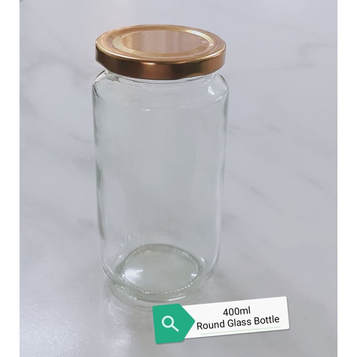 400ml Round bottle air tight glass storage container Botol kaca bulat ...