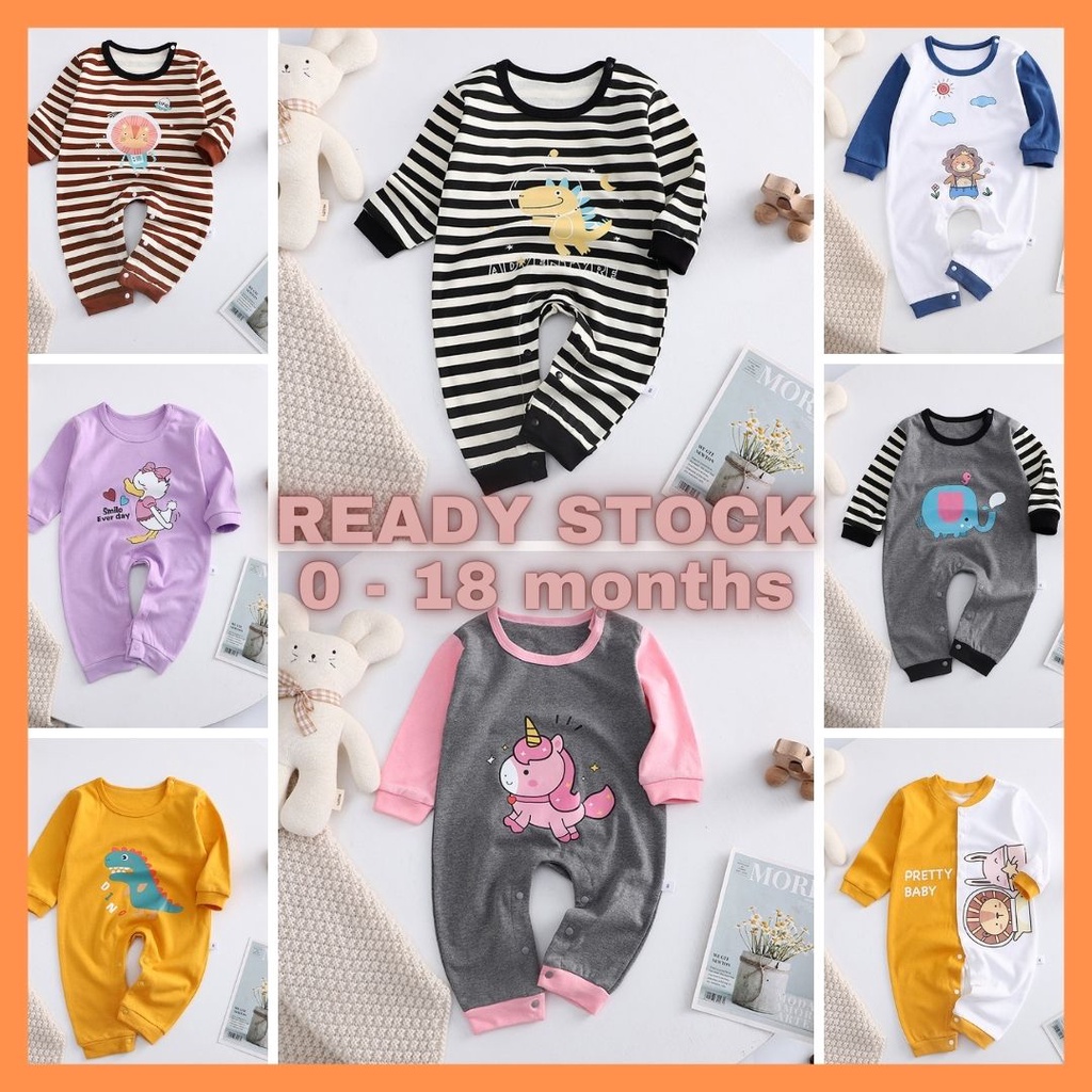 (0-18M) Newborn NB baby toddler boy girl long sleeves one piece pajamas ...