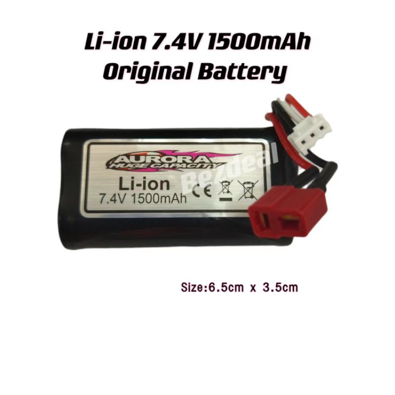 Bateri Kereta Control Original Li-ion 7.4V 1500mAh T Plug Rc Car ...