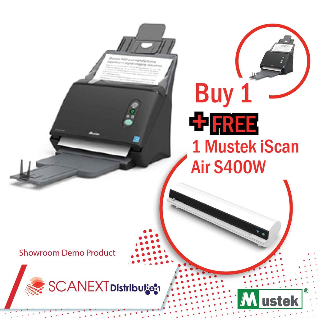 A4 Document Scanner Auto Feed Scanner Mustek iDocScan P1080 + FREE ...