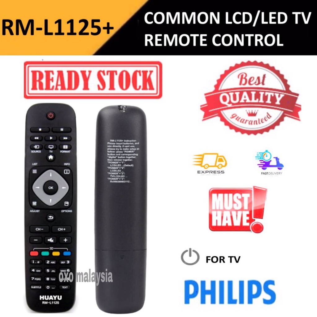 PHILIPS LED/LCD/3D TV Remote Control Replacement (RM-L1125+) | Shopee Malaysia