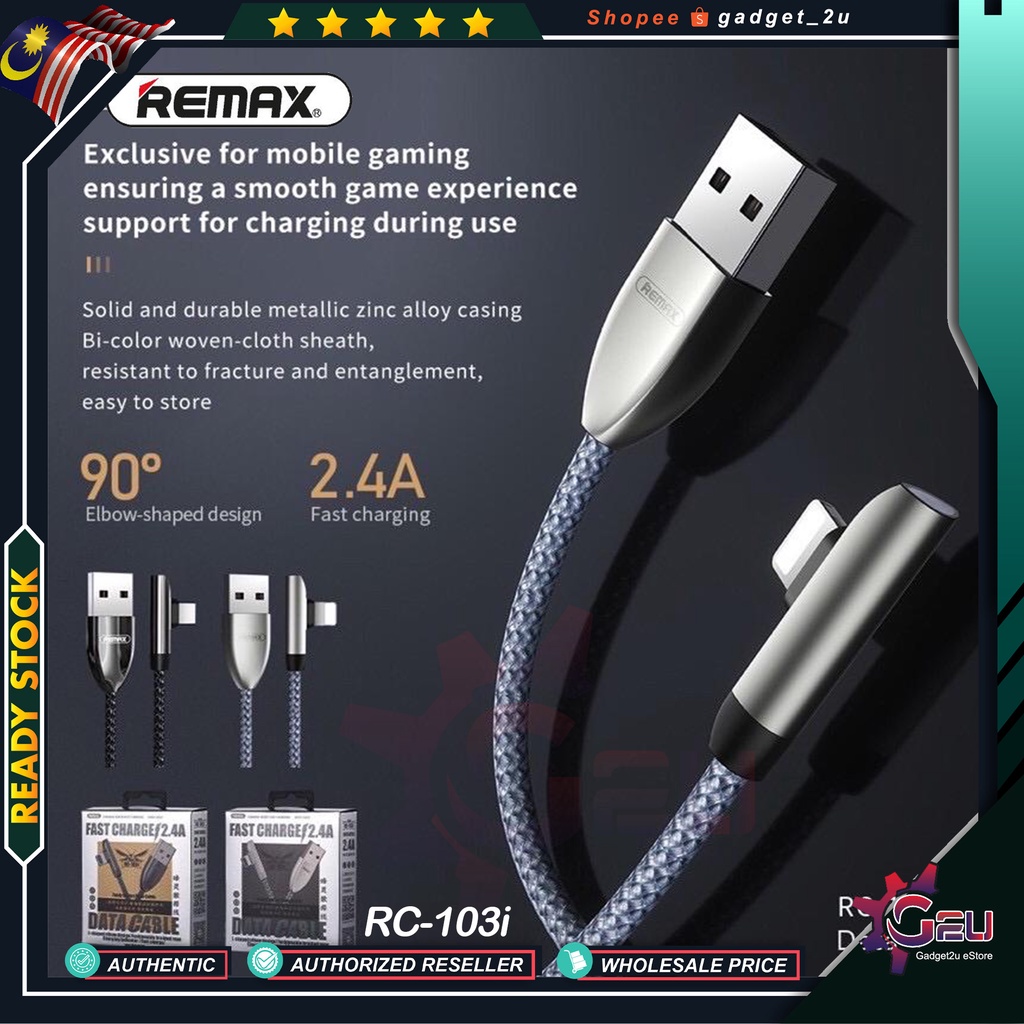 Original Remax RC-103i /RC-103a Fast Charge 2.4A iP and Type-C Data ...