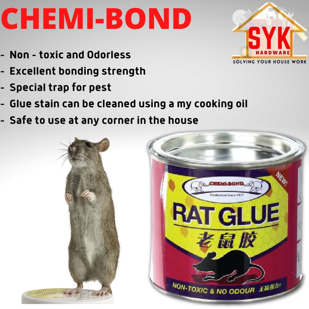 SYK CHEMI-BOND Rat Glue 220g Odourless Pest Control Strong Mouse Glue ...