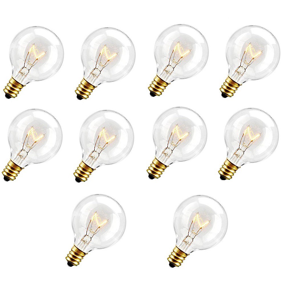 G40 Incandescent Globe Light Bulb With E12 Candelabra Screw Base, Clear ...