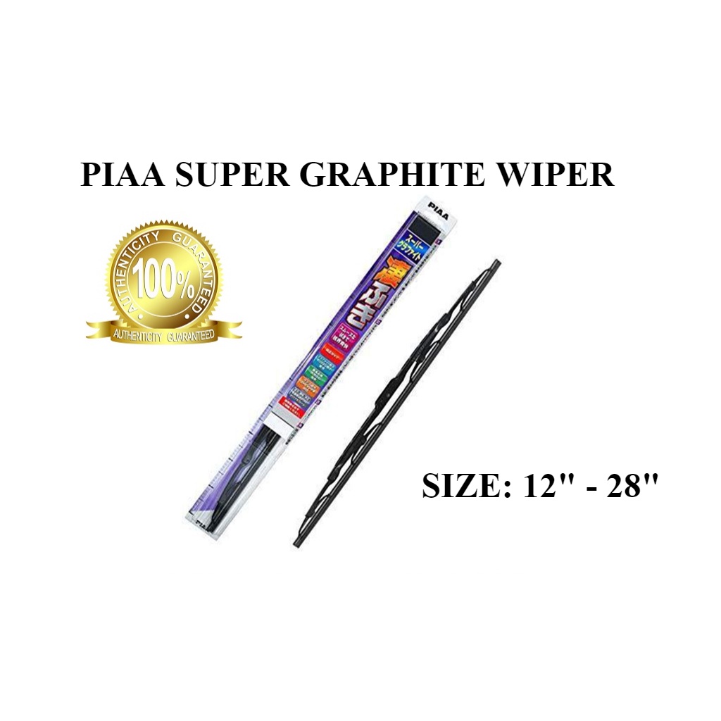 PIAA SUPER GRAPHITE NATURAL RUBBER WIPER ( Size From 12" - 28" ) | Shopee Malaysia