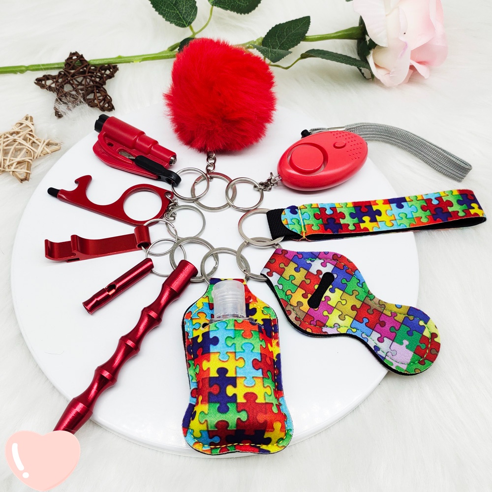 ANYAMY Women Keychain Set, with Safety Alarm, 11 Pieces of Portable Key ...