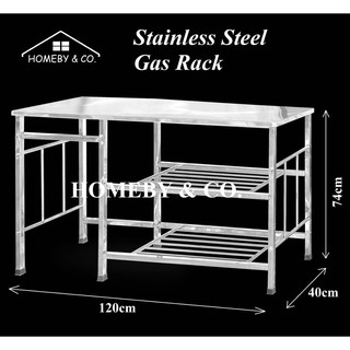 HOMEBY【Double】Stainless Steel Kitchen Stove Rack / Gas Rack / Cooking ...