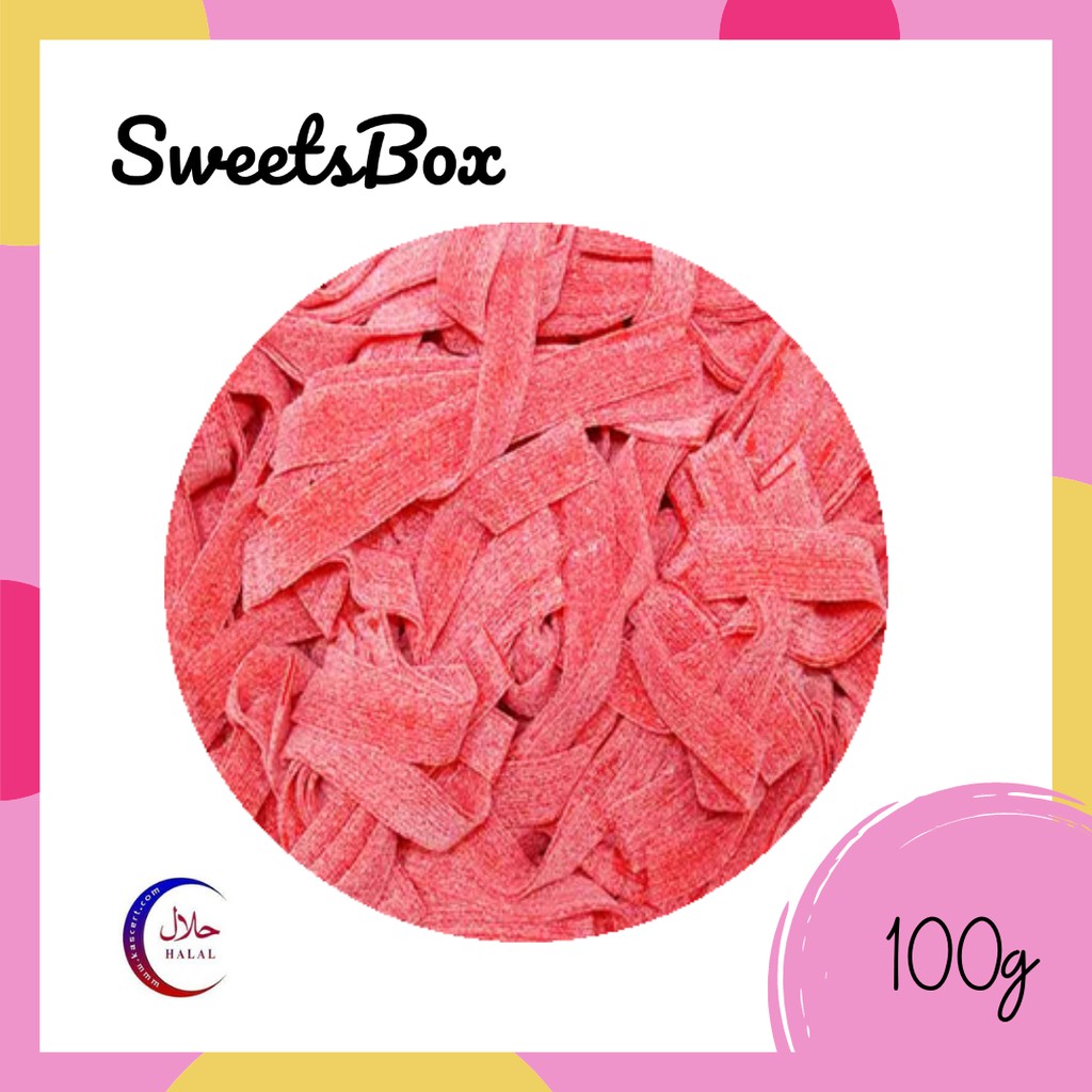 Sweetsbox | Bebeto Strawberry Sour Belt Halal Gummy Candy - 100g ...