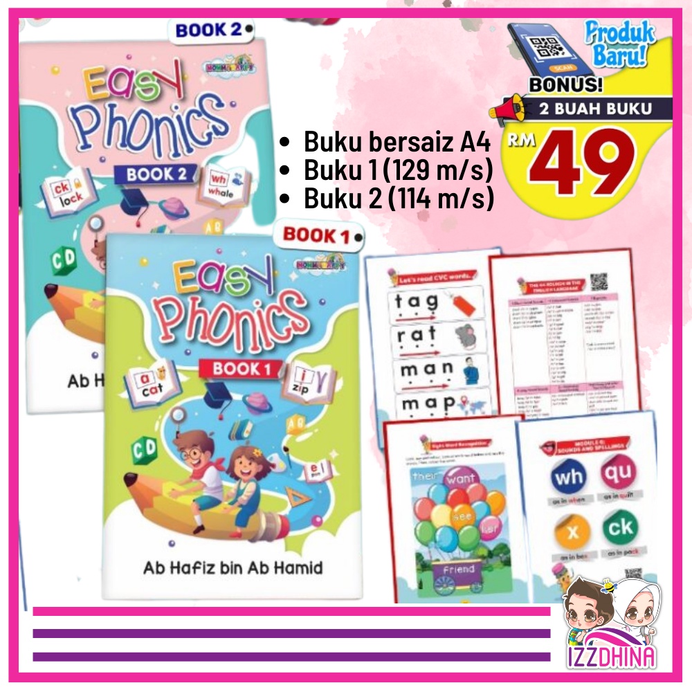 Easy Phonics English Book | Buku Belajar Bahasa Inggeris | English Kids ...