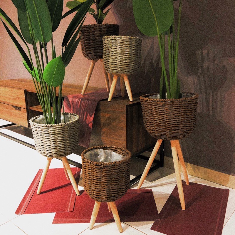 Arrificial Pasu Rotan/Bakul Rotan Artificial/Pasu Hiasan/Pasu Rotan ...