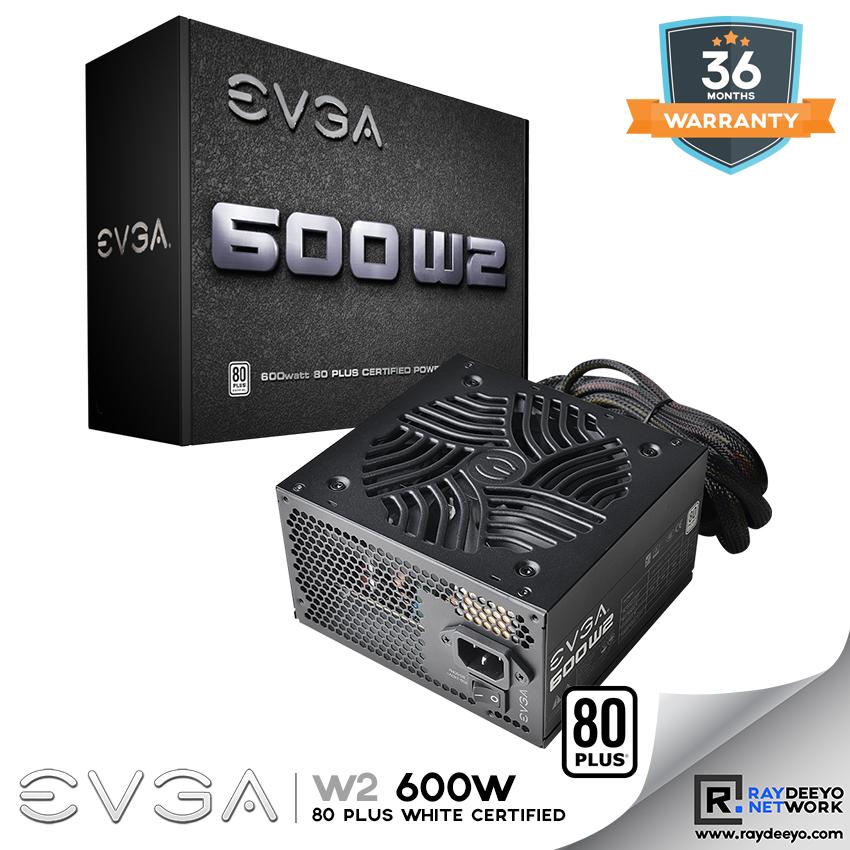 EVGA 600 W2 600W Non-Modular Power Supply Unit [80 Plus White Certified ...