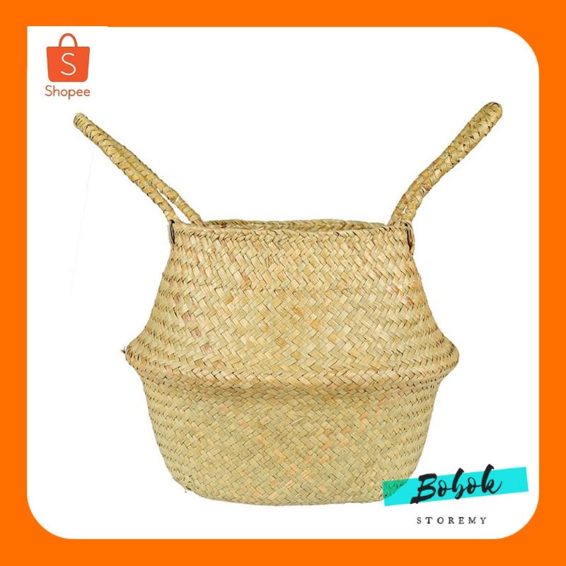 READYSTOCK‼️Pasu Mengkuang Bunga Pokok 18cm Woven Seagrass Basket ...
