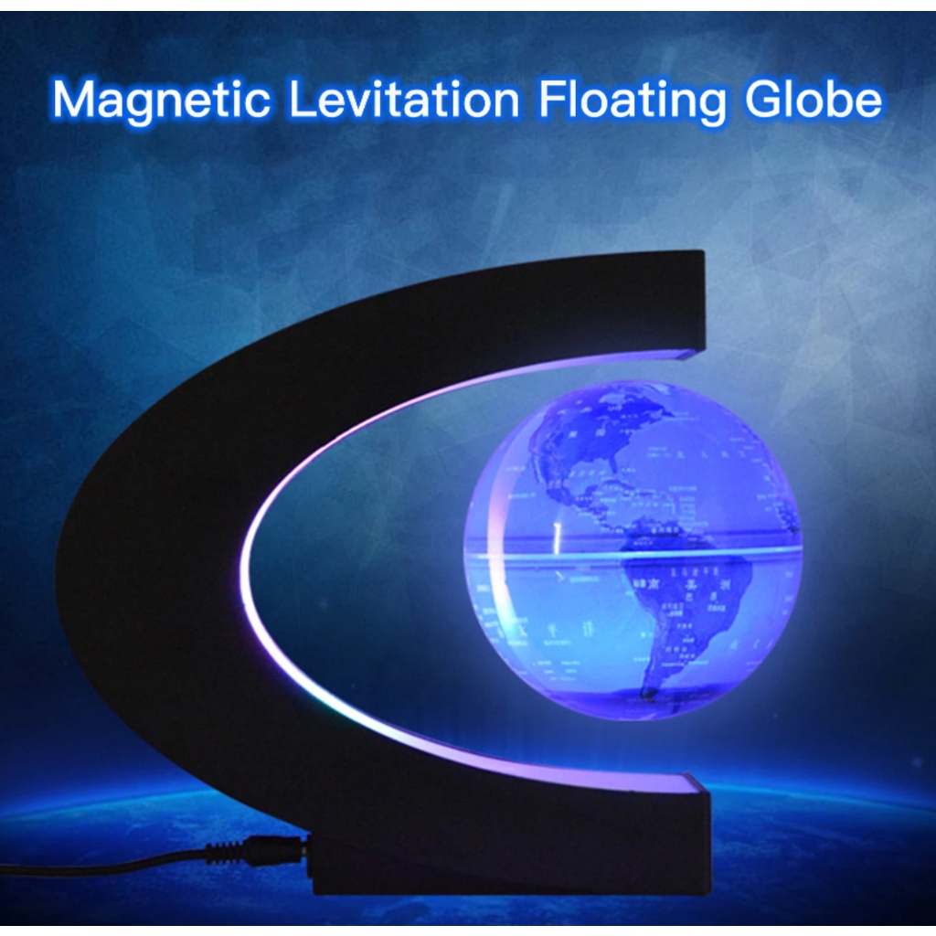 Magnetic Levitation Floating Globe C shape World Map Gift Anti-gravity ...