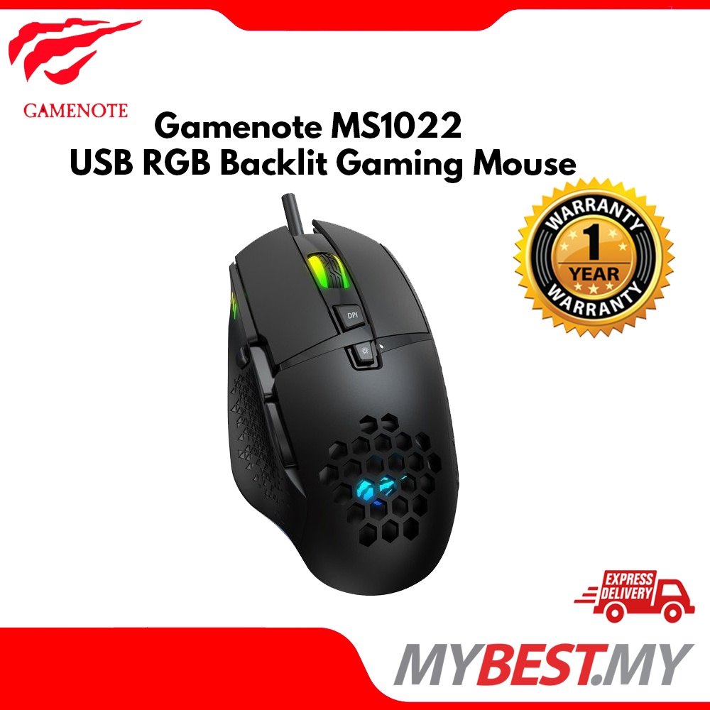 Gamenote MS1022 USB RGB Backlit 3200DPI 8 Buttons Gaming Mouse | Shopee Malaysia