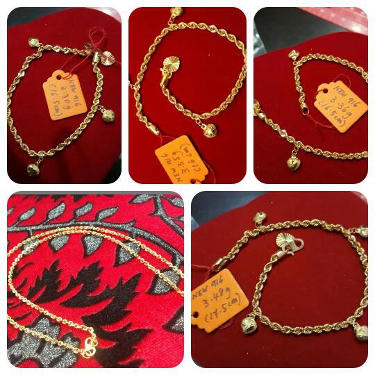 RANTAI LEHER RANTAI TANGAN EMAS 916 GOLD 916 PURE | Shopee Malaysia