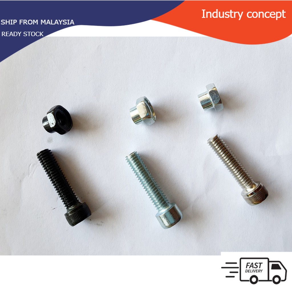 M6 Bolt & T-nut for Pipe & Joint System Metal Joint Yazaki Rack Trolley ...