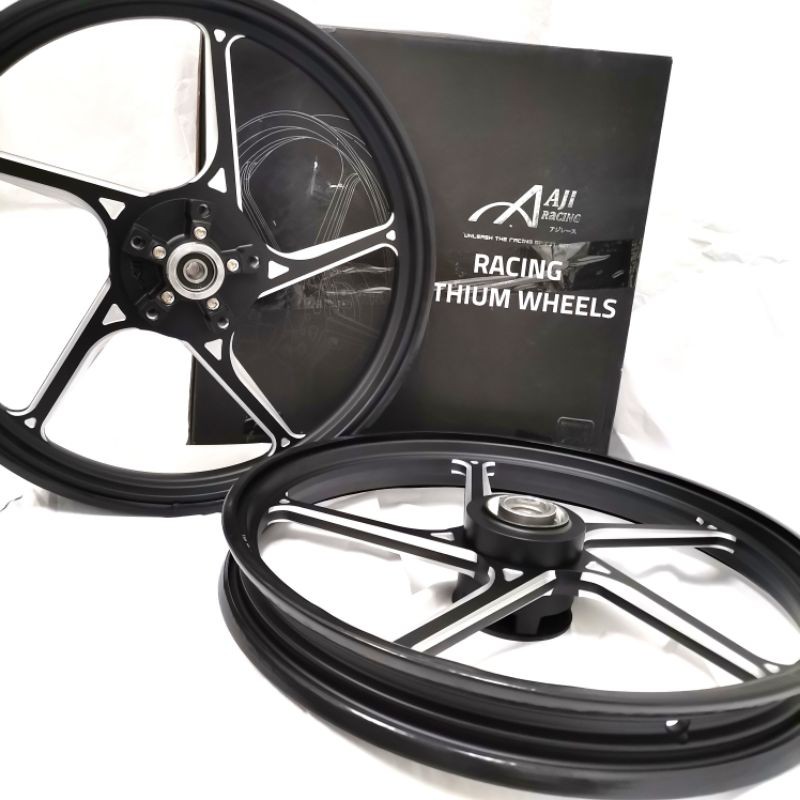 AJI RACING AJI 511 Y15ZR V2 MATT BLACK (160/185) (160/160) LITHIUM FORGED SPORT RIM WHEELS SET ...