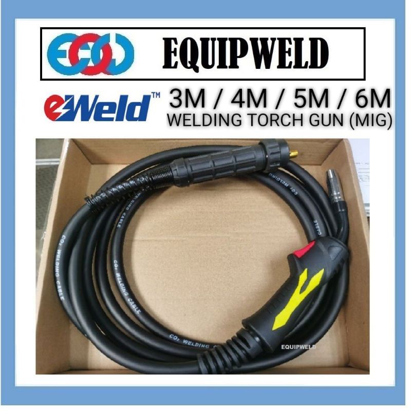EWELD MB15 3M / 4M / 5M / 6M EURO WELDING TORCH GUN FOR CO2 MIG (HEAVY ...