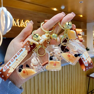 Boba Milktea Keychain Boba Keyring Bubble Pearl Milk Tea Bear Floating ...