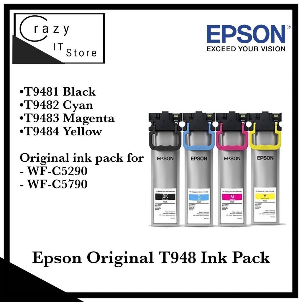 Epson Original T948 Ink Pack for Workforce WF-C5790 / WF-C5290 Printer ...