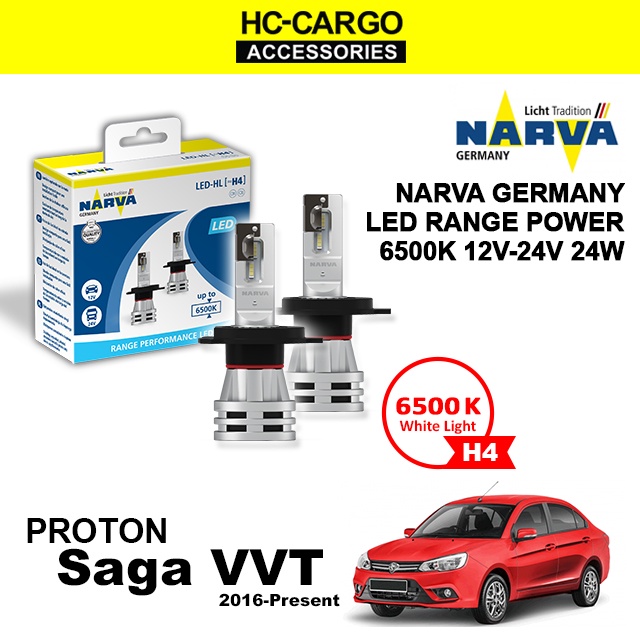 NARVA H4 12V & 24V 6500K Range Performance LED Headlight Bulb Set for ...