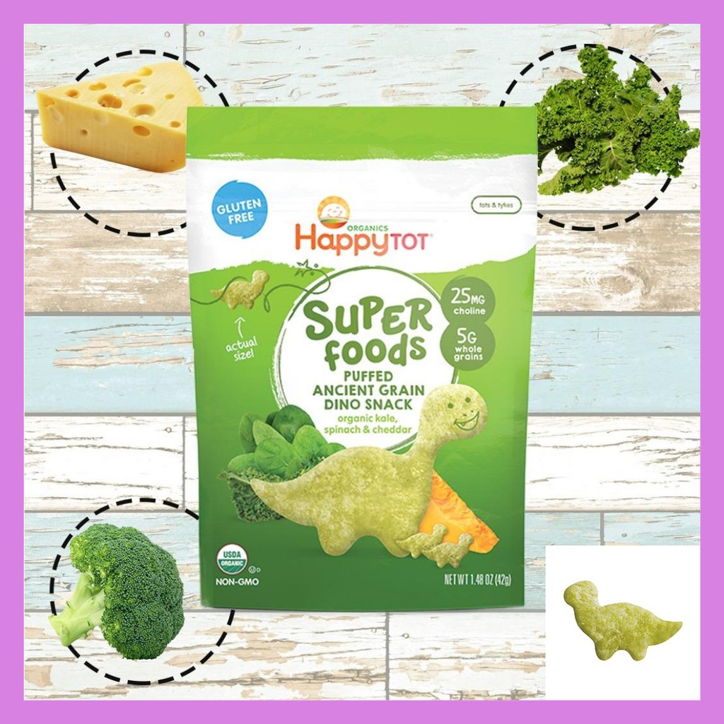 HAPPY TOT organic - SUPER foods (puffed ancient grain DINO SNACK ...