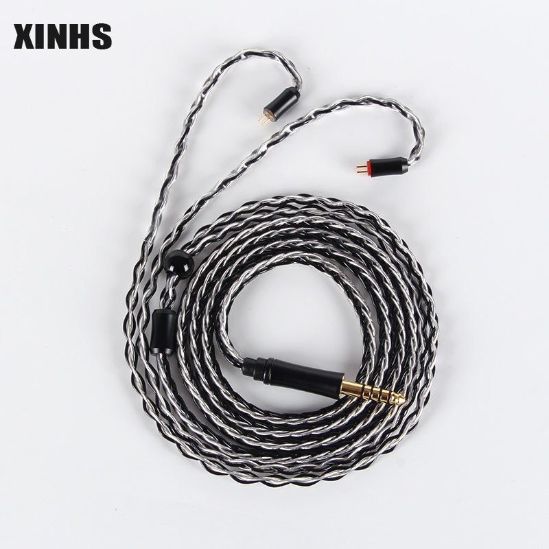 XINHS 8 core 5N Single Crystal Copper Silver Plated Wire Headphone ...