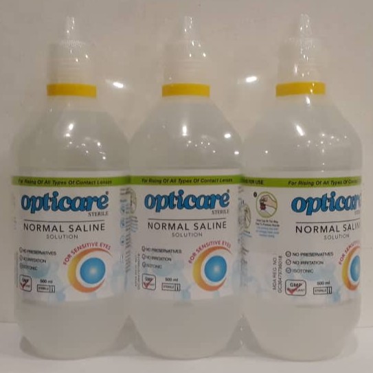 Opticare Sterile Normal Saline Solution 500ml x 3 | Shopee Malaysia