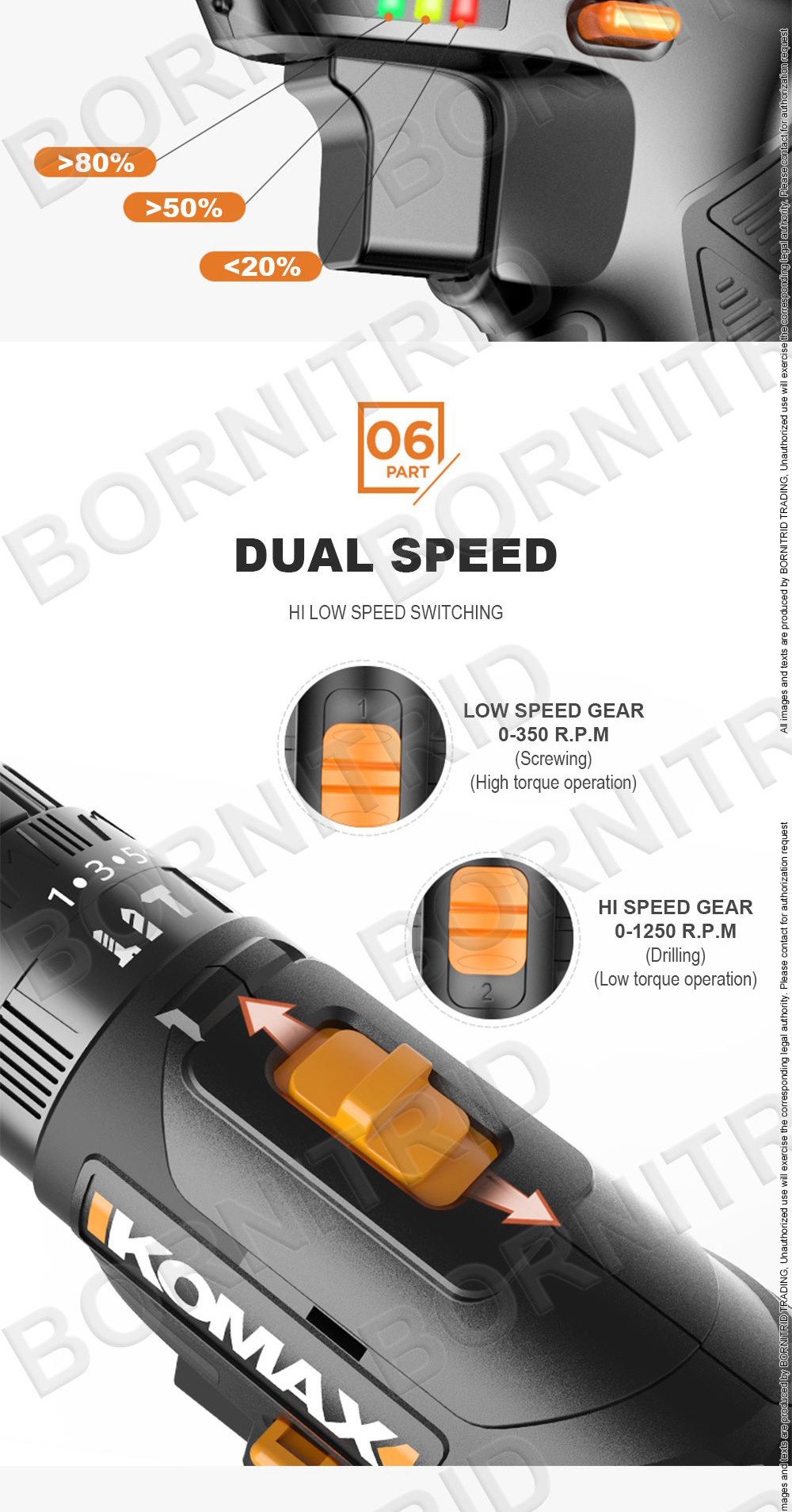 [For Professional] KOMAX (KMS) ft MITAKA 12V 2 Speed Electric Cordless ...