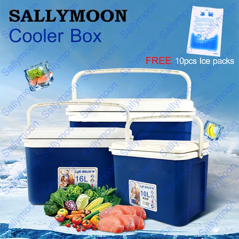 10L/16L/24L/26L Cooler Box Kotak Penyejuk Ice Pek Ais Food Makanan ...