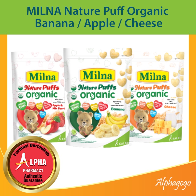 MILNA Nature Puff Organic Banana / Apple / Cheese (15g) | Shopee Malaysia