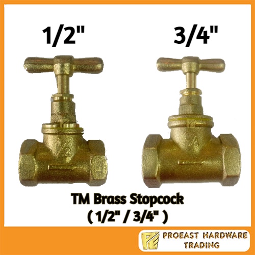 TM High Quality Brass Stop Cock [ 1/2" // 3/4" ] ( SET / HEAD ONLY ...